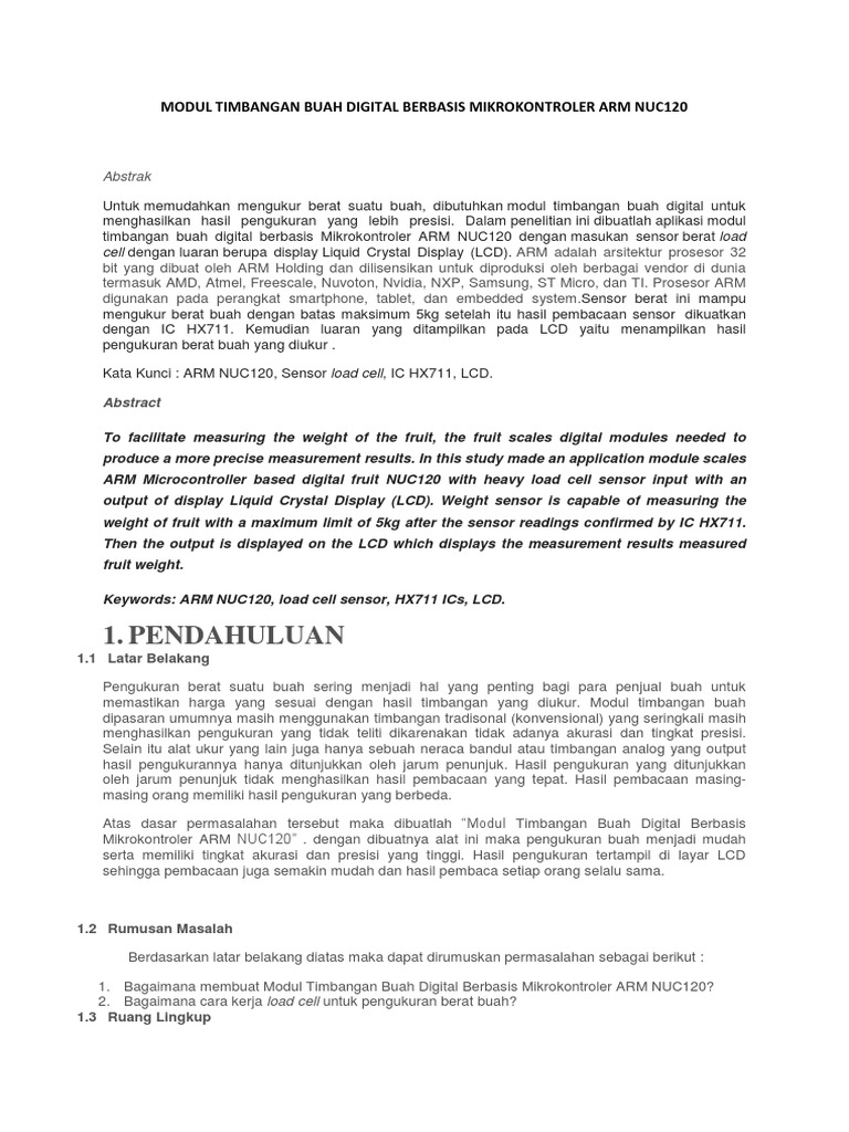 Modul Timbangan Buah Digital NUC120 | PDF