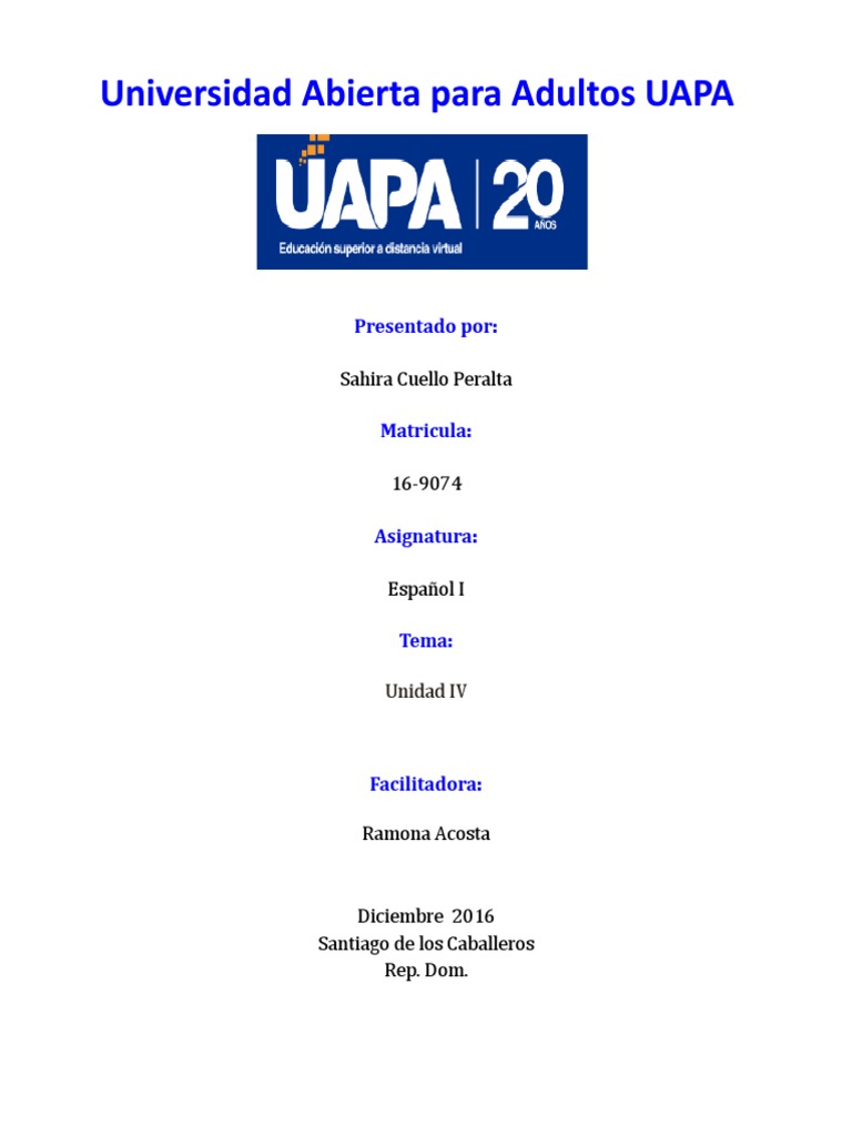 Actividades de La Unidad IV Español 1 | PDF | Puntuación