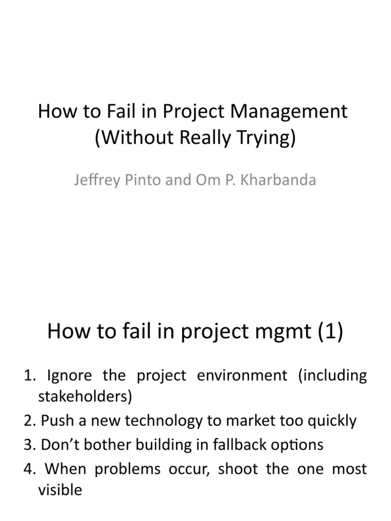 Project Management Failures Explained | PDF | Art