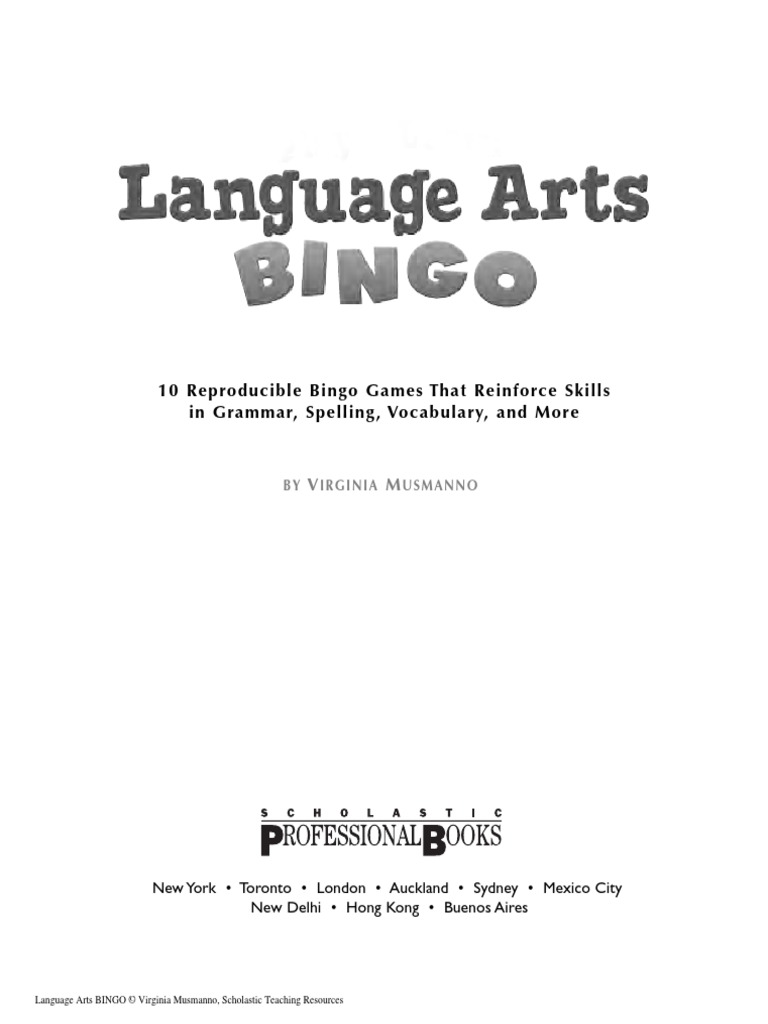 Language Arts Bingo PDF | PDF | Language Education | English Language