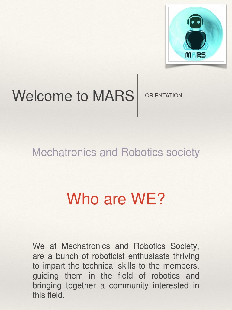 Mechatronics And Robotics Society Pdf