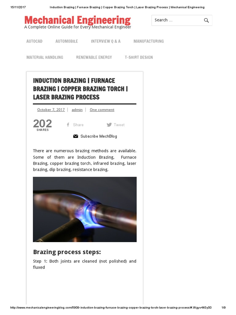 Induction Brazing - Furnace Brazing - Copper Brazing Torch - Laser ...