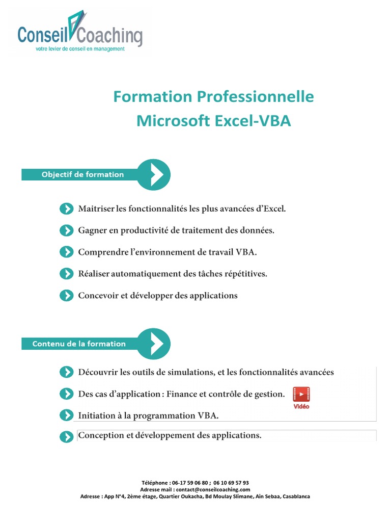 Programme de Formation Excel - VBA | PDF