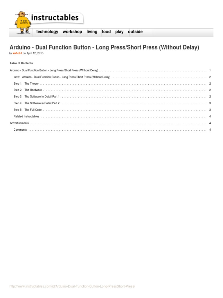 Arduino Button: Dual Press Guide | PDF | Electronic Engineering ...