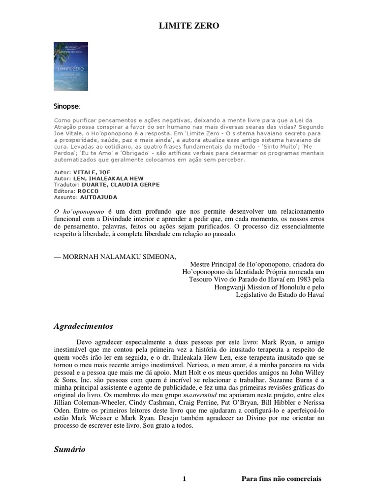 Limite Zero PDF | PDF | Pensamento | Amor