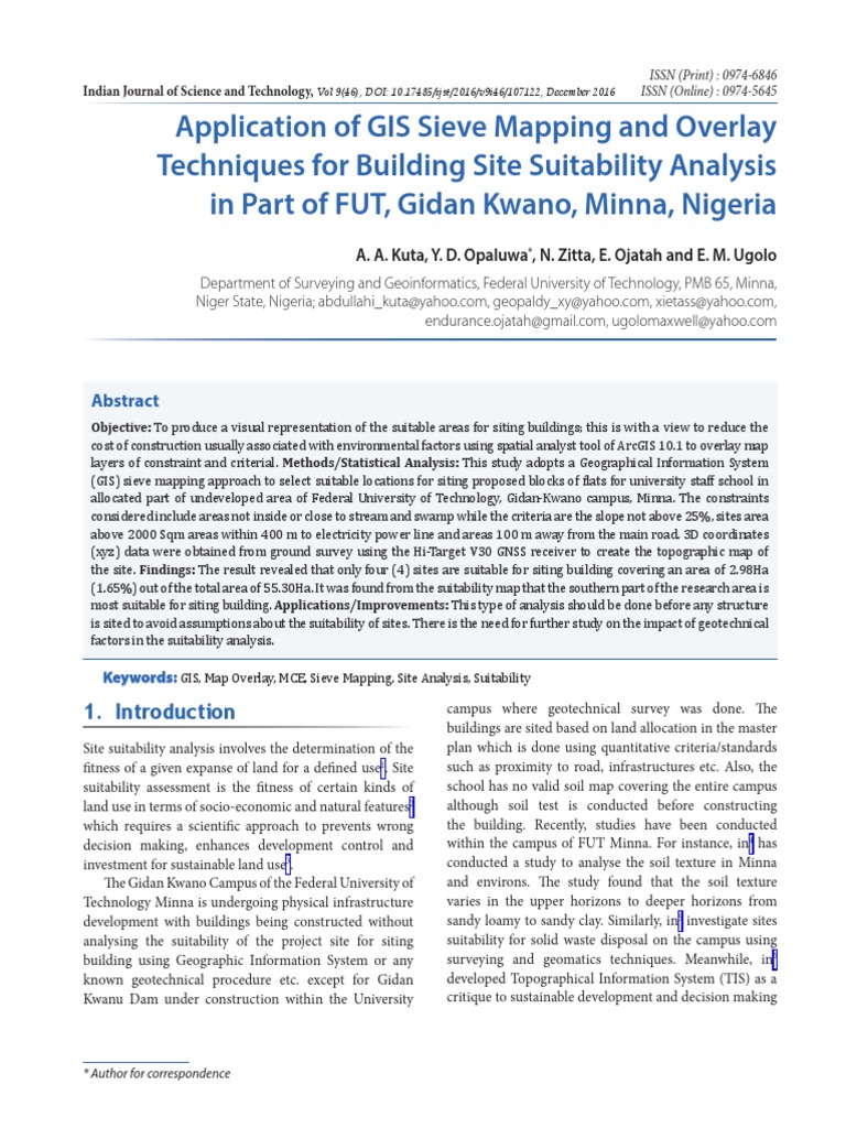 Application of GIS Sieve Mapping | PDF | Geographic Information System ...