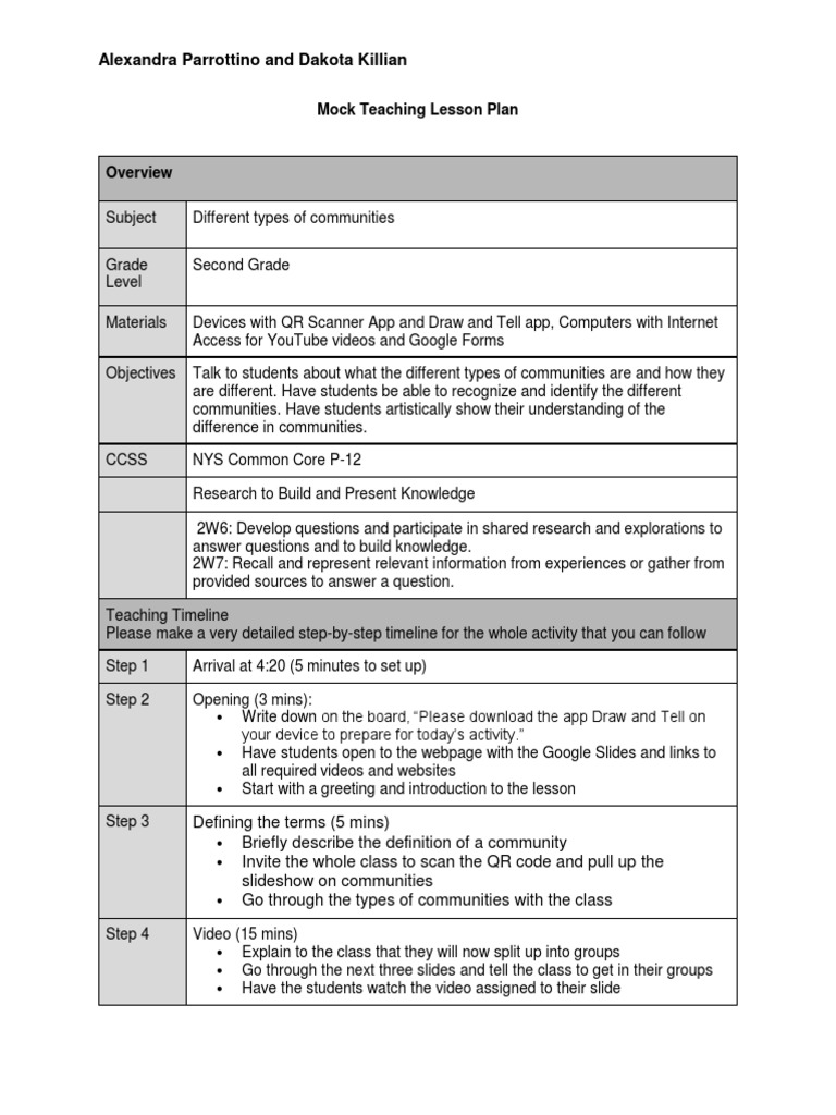 Edu315 Mock Lesson Plan | PDF | Lesson Plan | Computing