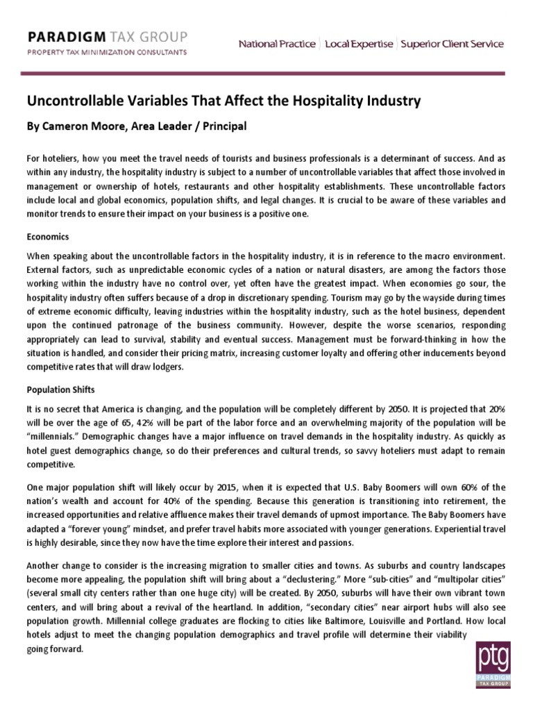 Uncontrollable Variables in Hospitality | PDF | Incentive | Expense