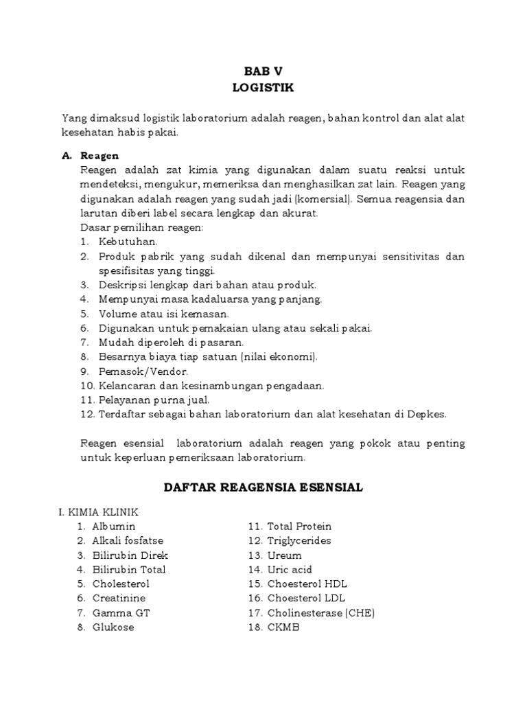 Reagen Esensial dalam Laboratorium | PDF