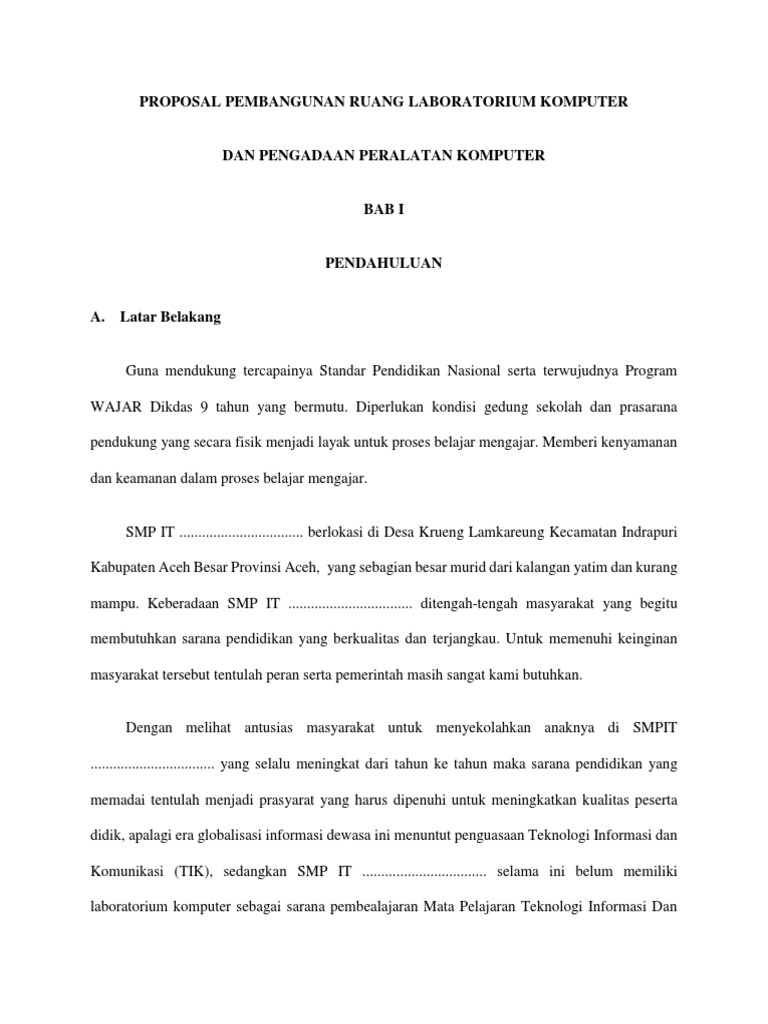 Proposal Lab Komputer | PDF | Komputer