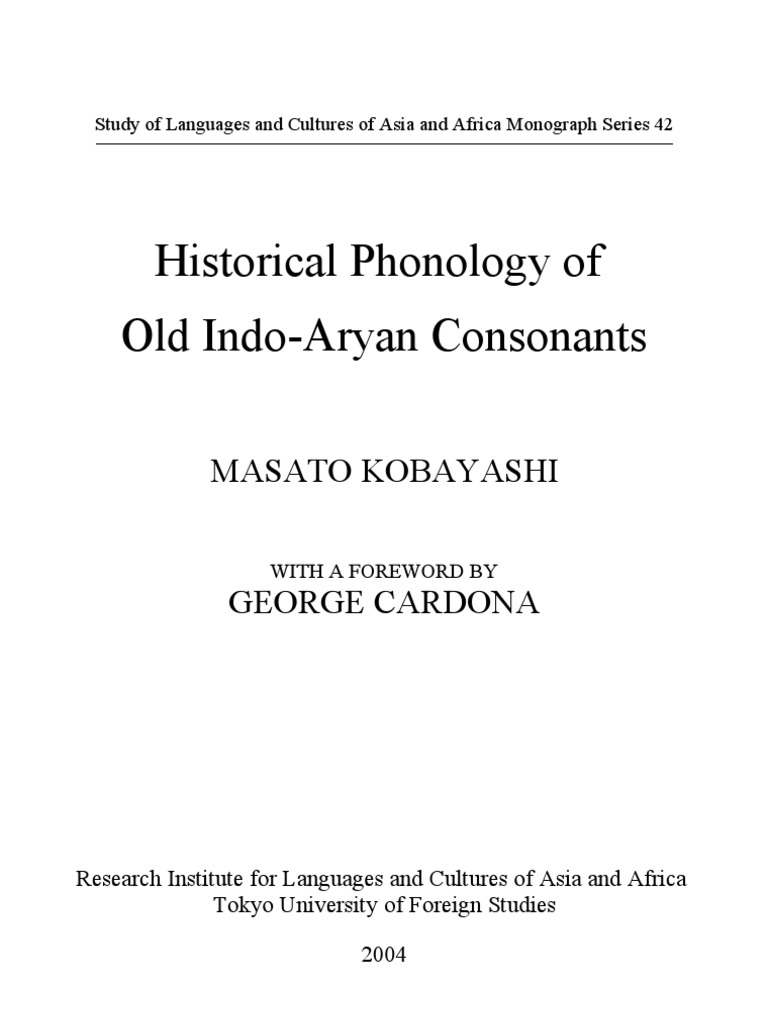 Indo Aryan Consonants | PDF | Sanskrit | Syllable