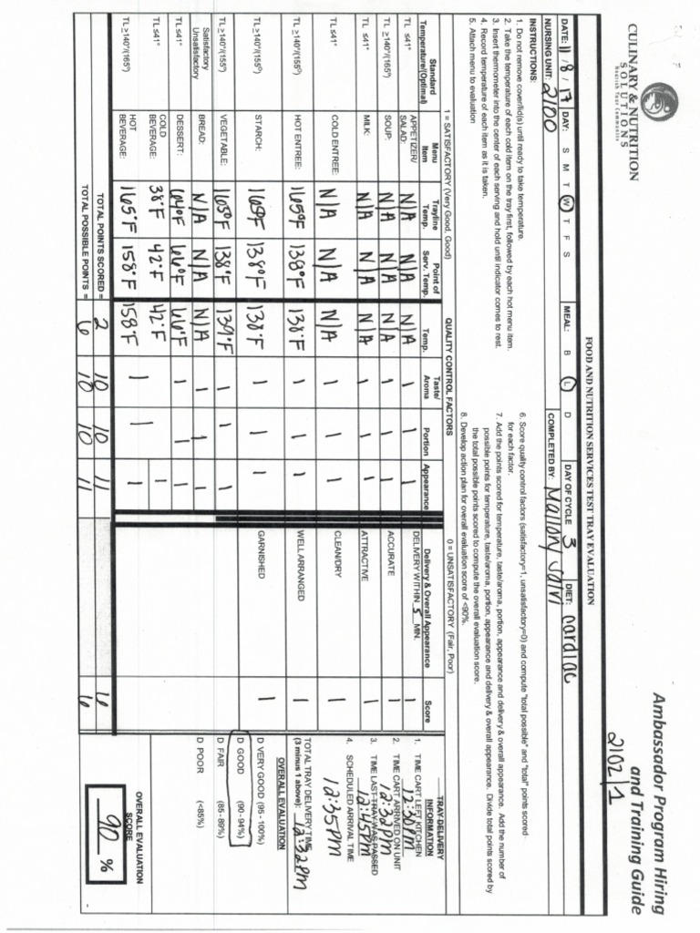 Test Tray Evaluation | PDF