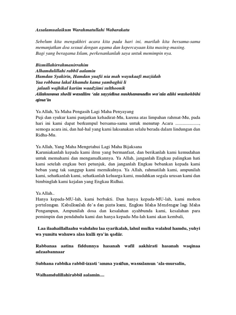 Doa Pembukaan Acara | PDF