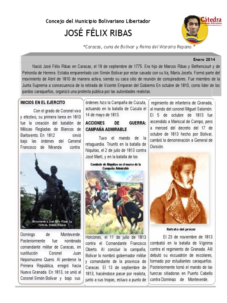 José Félix Ribas | PDF | Guerra de la era industrial | Conflictos del ...