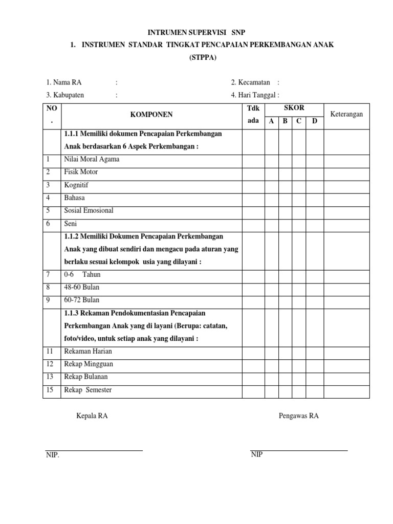 1. Instrumen Standar Tingkat Pencapaian Perkembangan Anak (1)