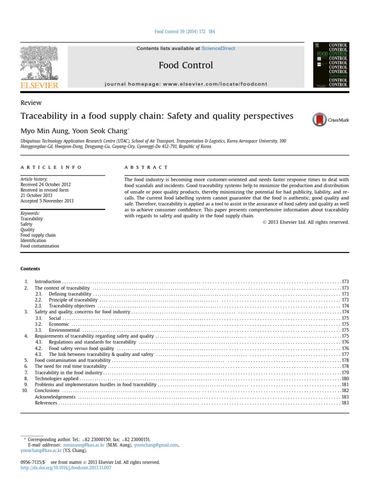 Food Supply Chain Traceability Insights | PDF | Food Safety | Foodborne ...