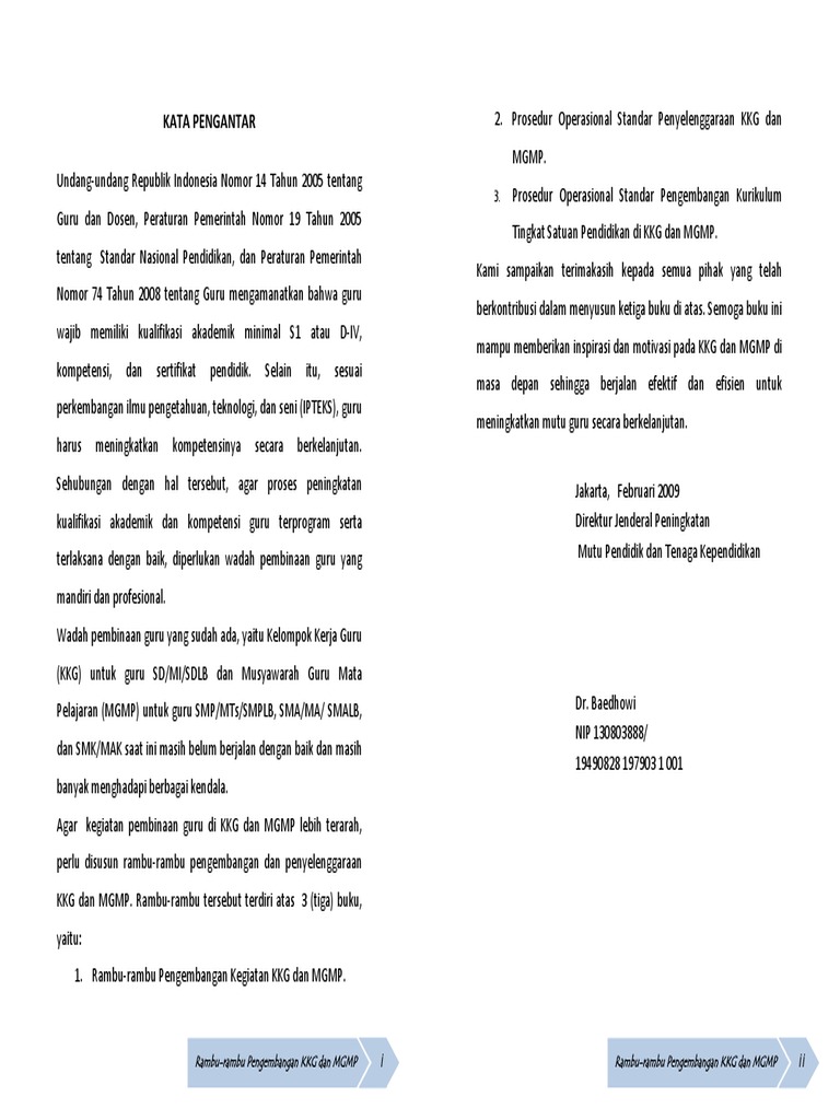SOP KKG DAN MGMP Buku 1 PDF | PDF