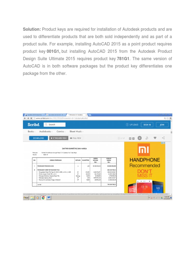 Autodesk Product Key Guide | PDF