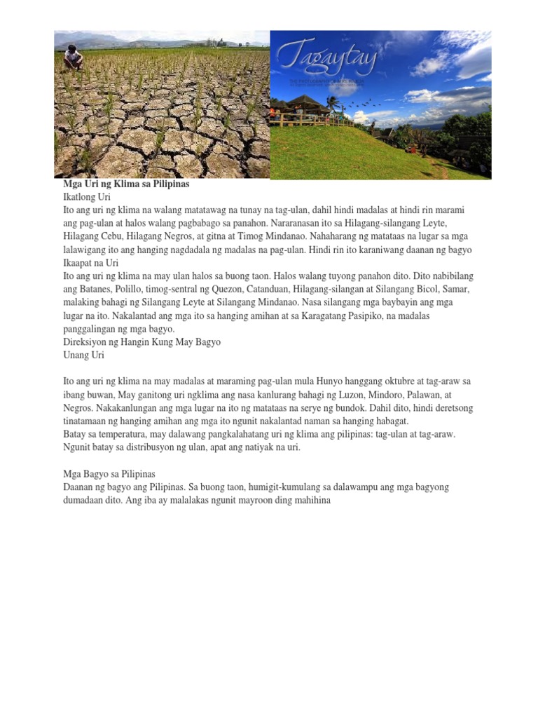 Mga Uri NG Klima Sa Pilipinas | PDF