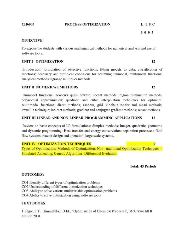 Process Optimization | PDF | Mathematical Optimization | Numerical Analysis