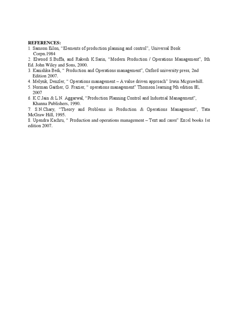 References | PDF | Operations Management | Time