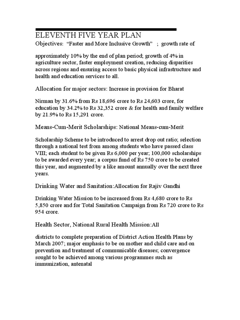 Providing for Growth, Infrastructure, and Social Development: Key Objectives and Allocations of ...