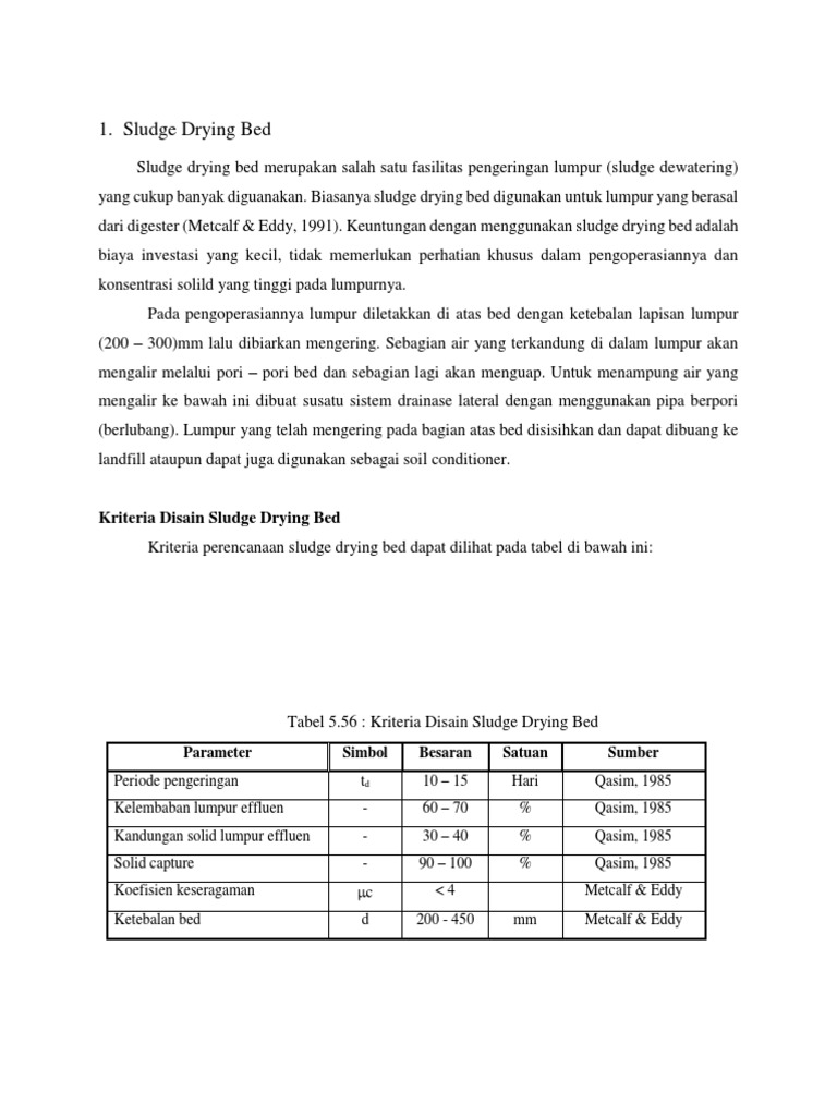 Sludge Drying Bed | PDF