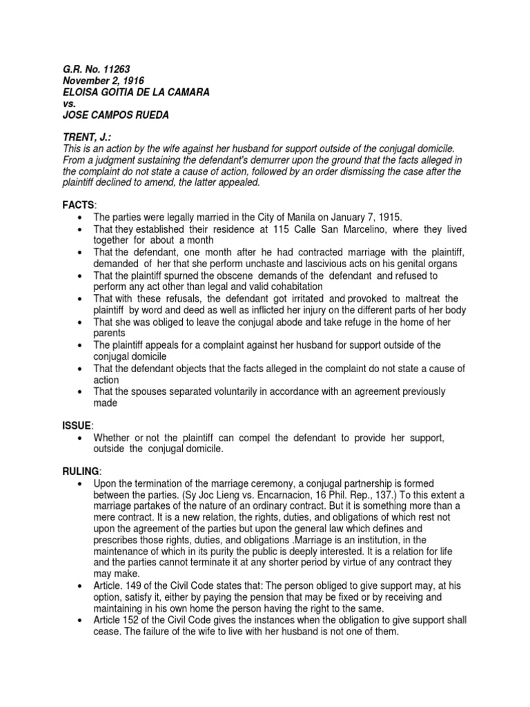 2 Goitia V Campos Rueda | PDF | Marriage | Wife