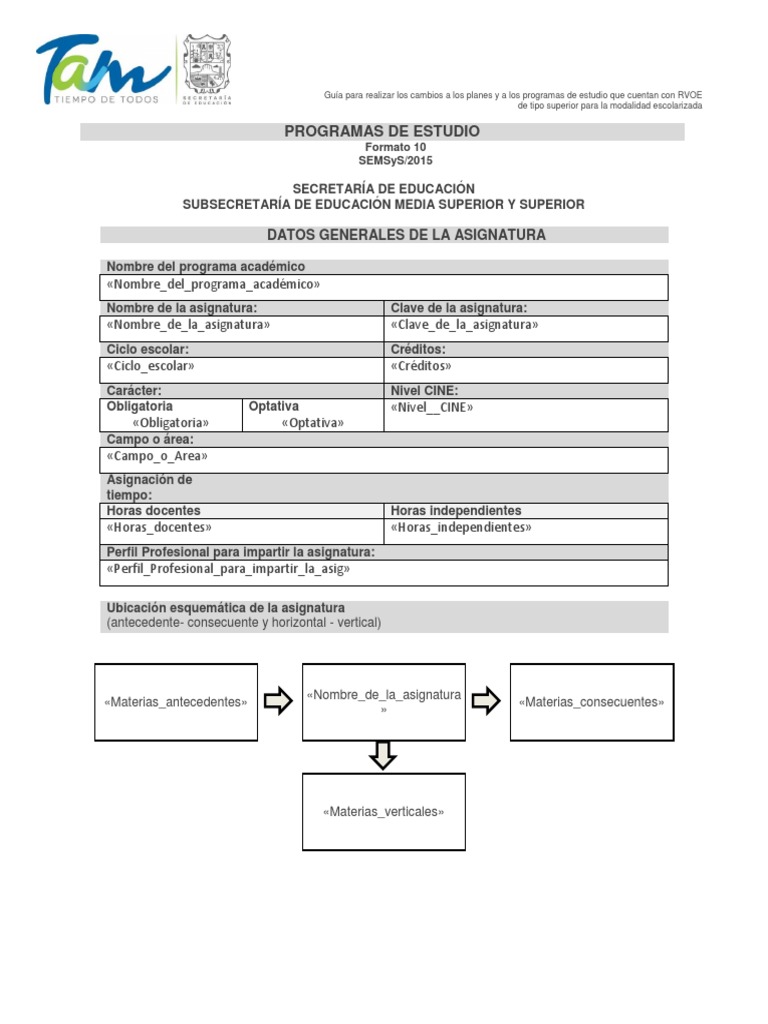 Formato 10 RVOE | PDF | Plan de estudios | Toma de decisiones