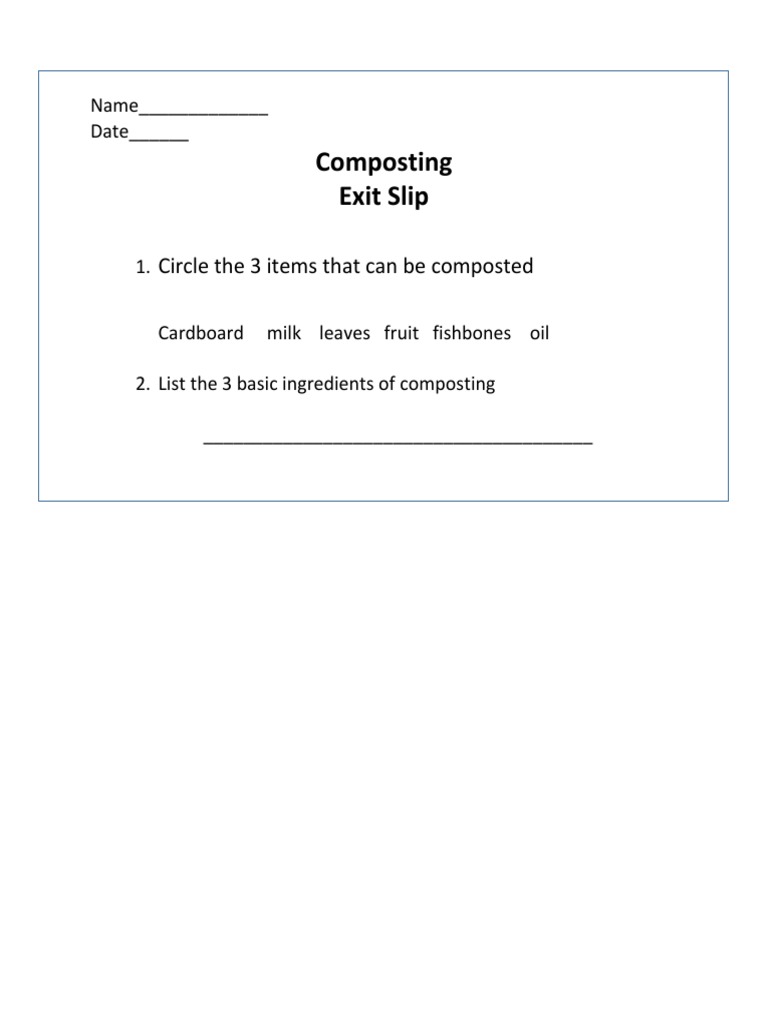 Lesson 3 Exit Slip | PDF