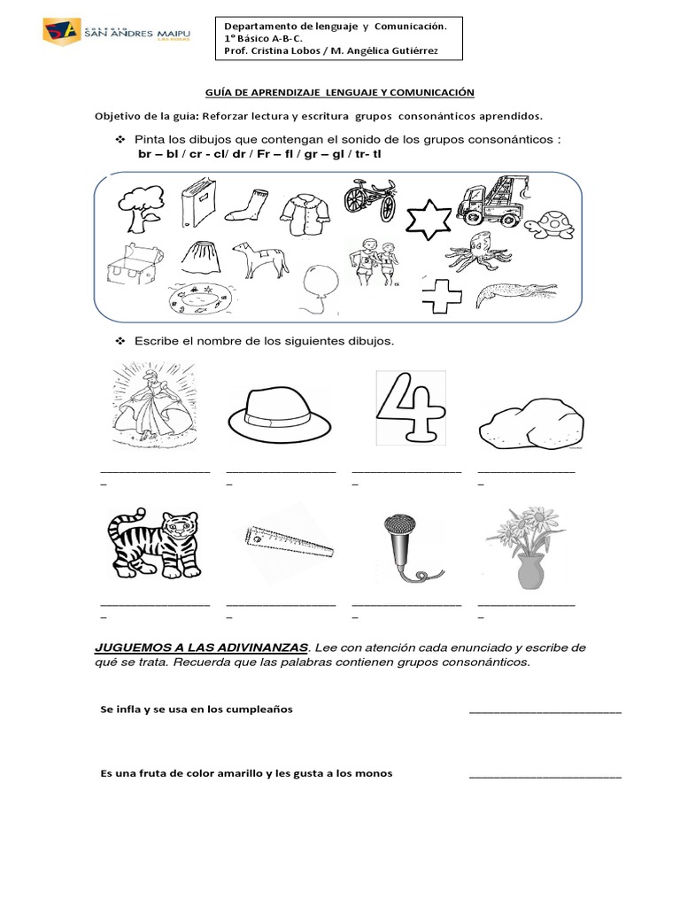 Guía Grupos Consonánticos 3 | PDF | Alimentos | Ocio