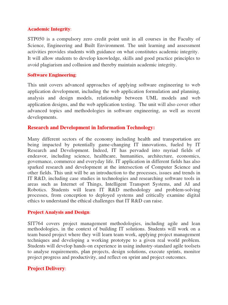 Academic Integrity: Research and Development in Information Technology ...