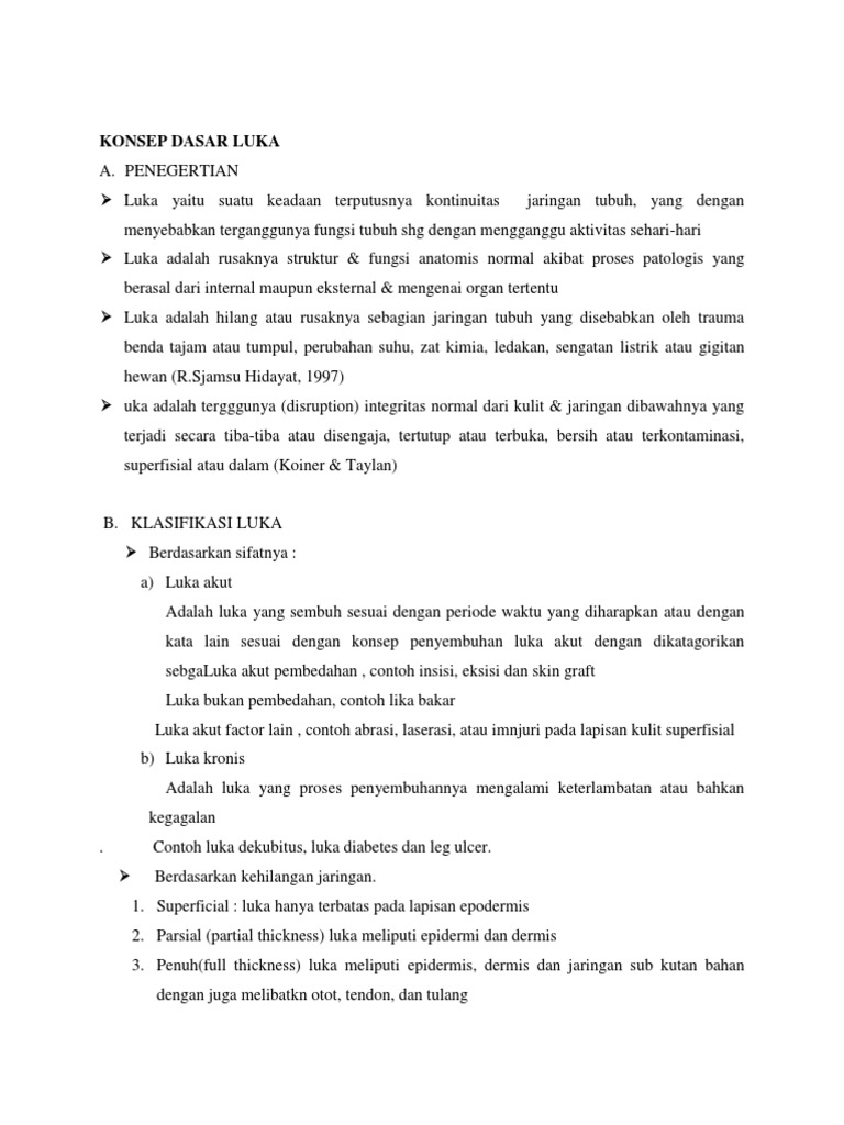 Konsep Dasar Luka Makalah | PDF