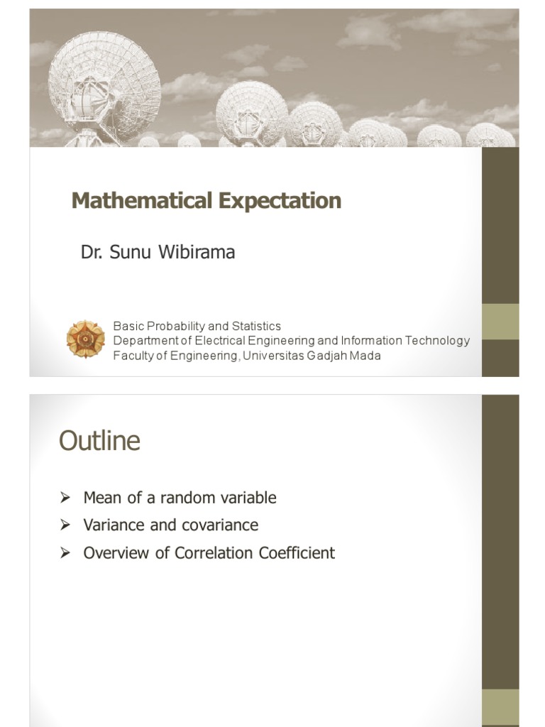 Mathematical Expectation Explained | PDF | Covariance | Correlation And ...