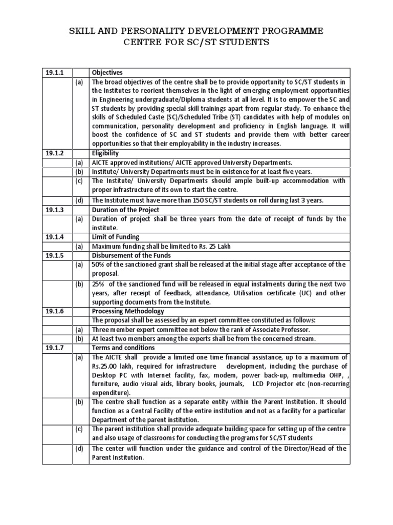 SPDP Scheme Document - SC ST Students | PDF | Expert | Cognition