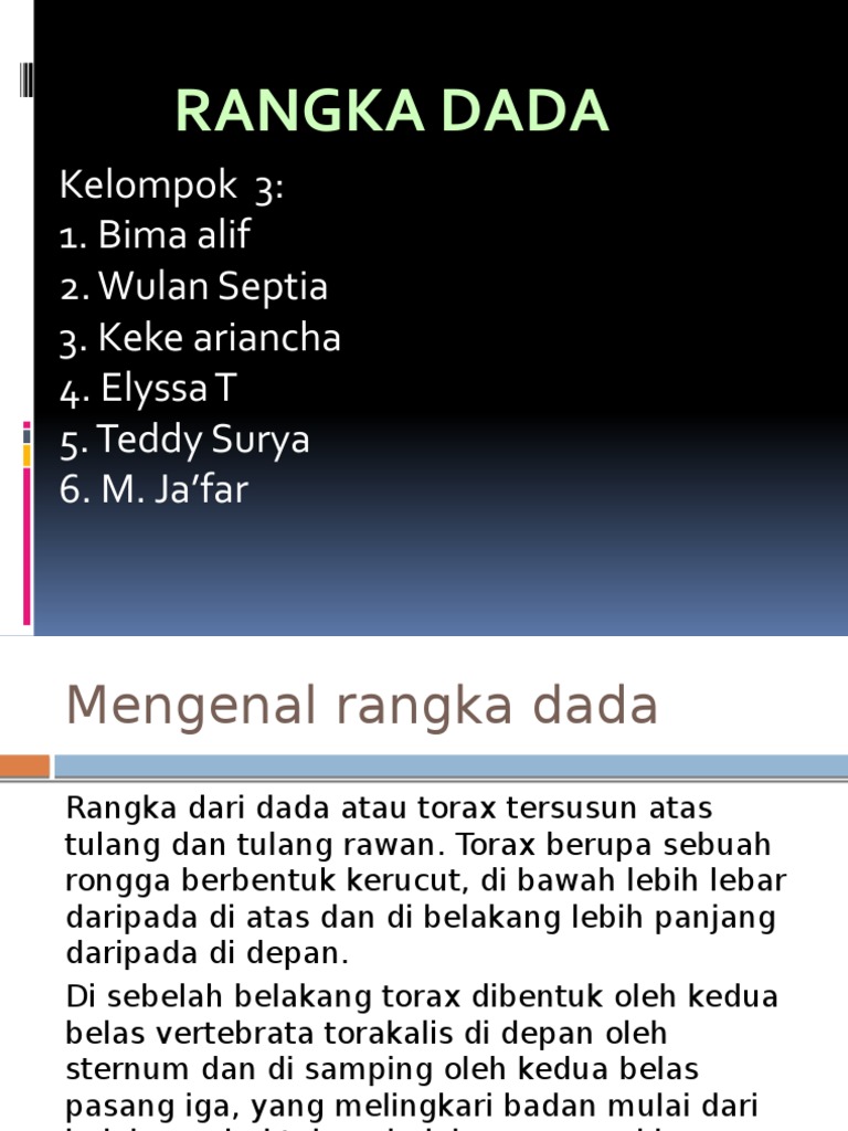 Anatomi Kelompok (Tulang Dada) | PDF