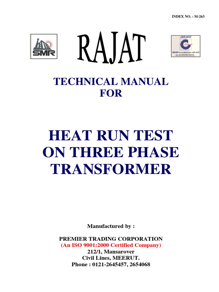 263 Heat Run Test of Three Phase Transformer | PDF | Transformer ...