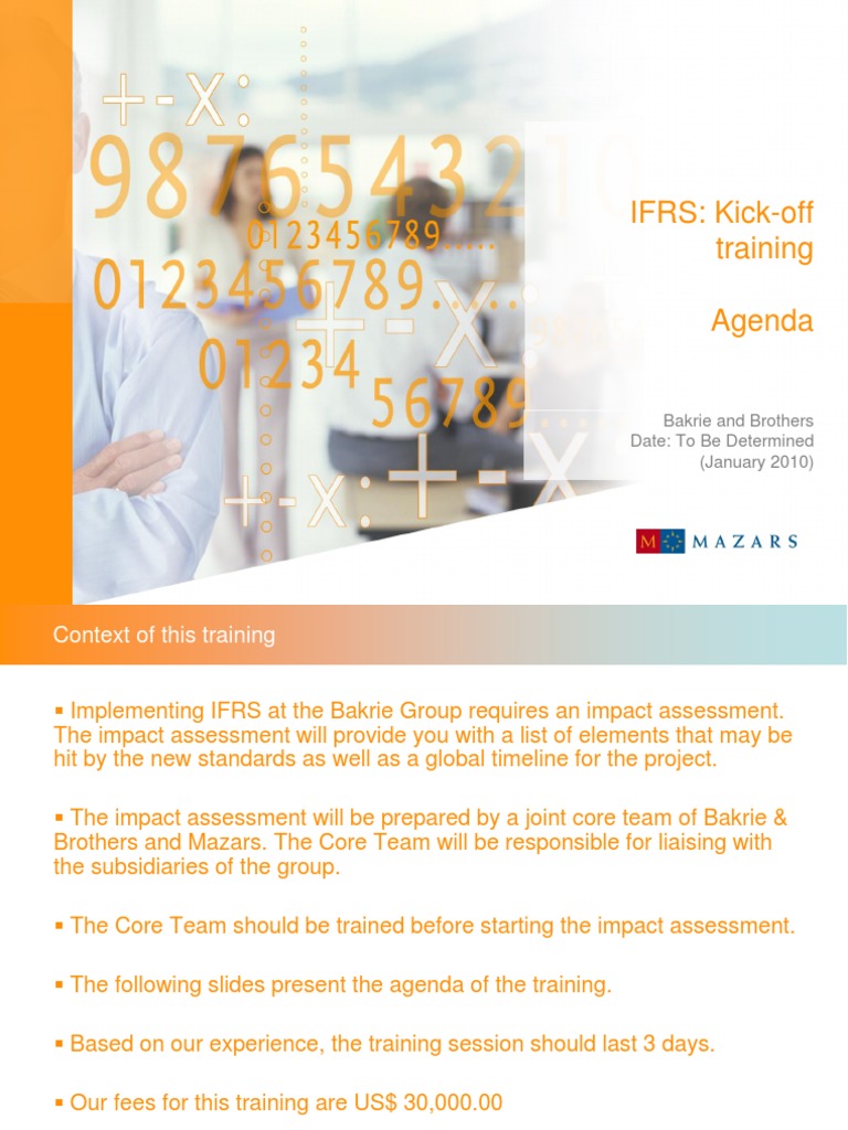 IFRS Training Agenda for Bakrie | PDF | International Financial ...