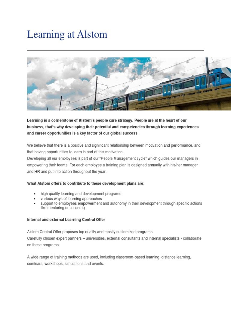 Learning at Alstom | PDF | Educational Technology | Massive Open Online ...