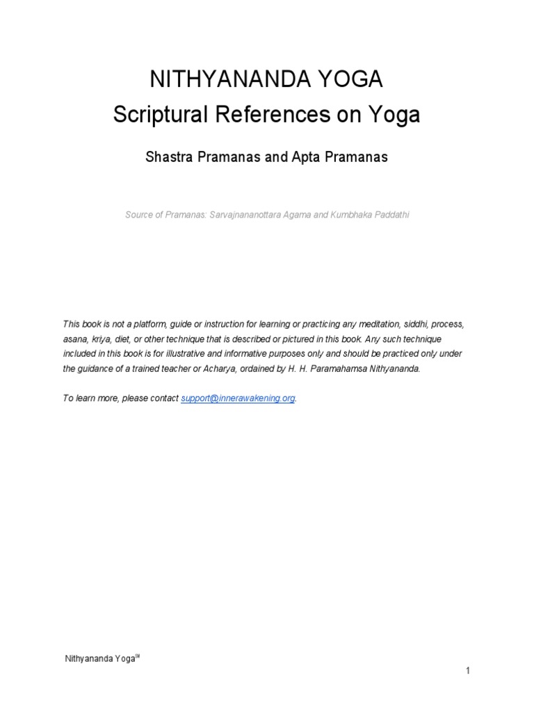 Nithyananda Yoga - Shastra Pramanas PDF | PDF | Yoga | Prana