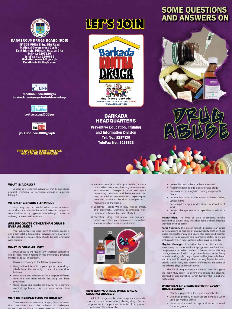 Brochure - DRUGS Preview PDF | PDF | Substance Abuse | Drugs