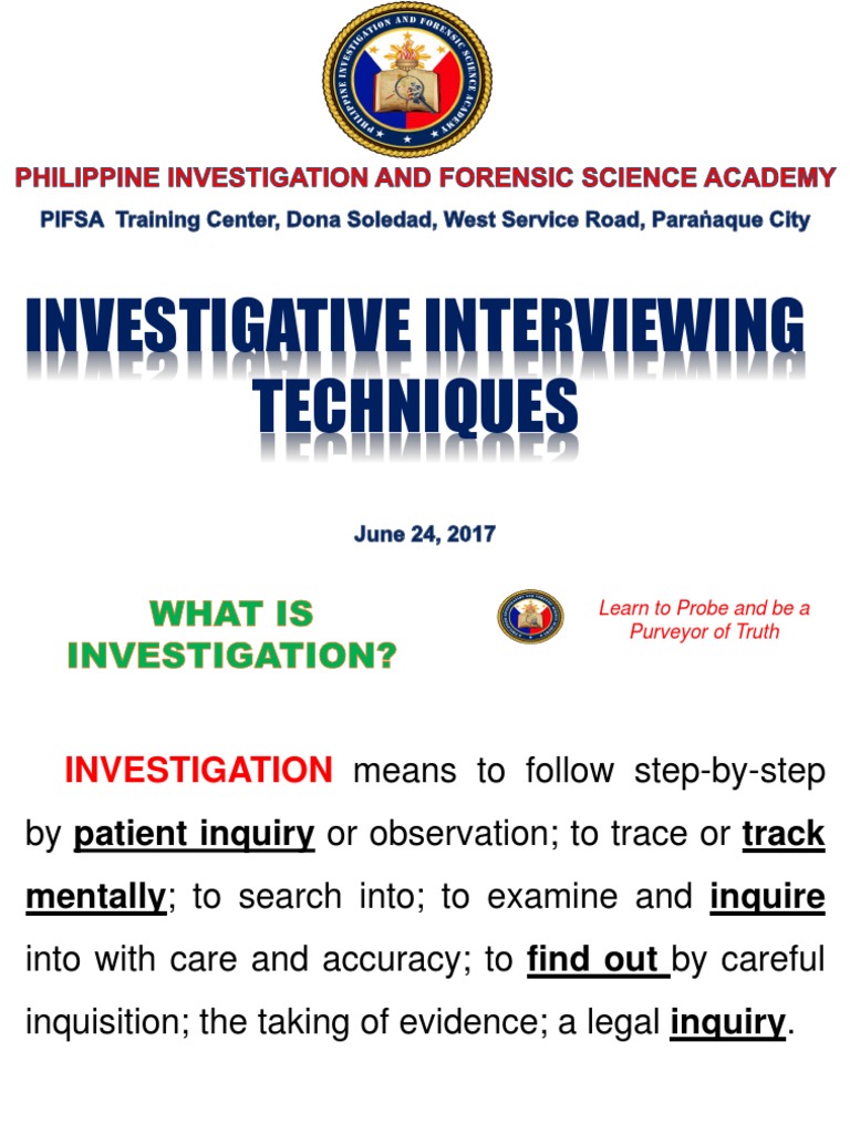 Investigative Interviewing Techniques Pdf Witness Anger