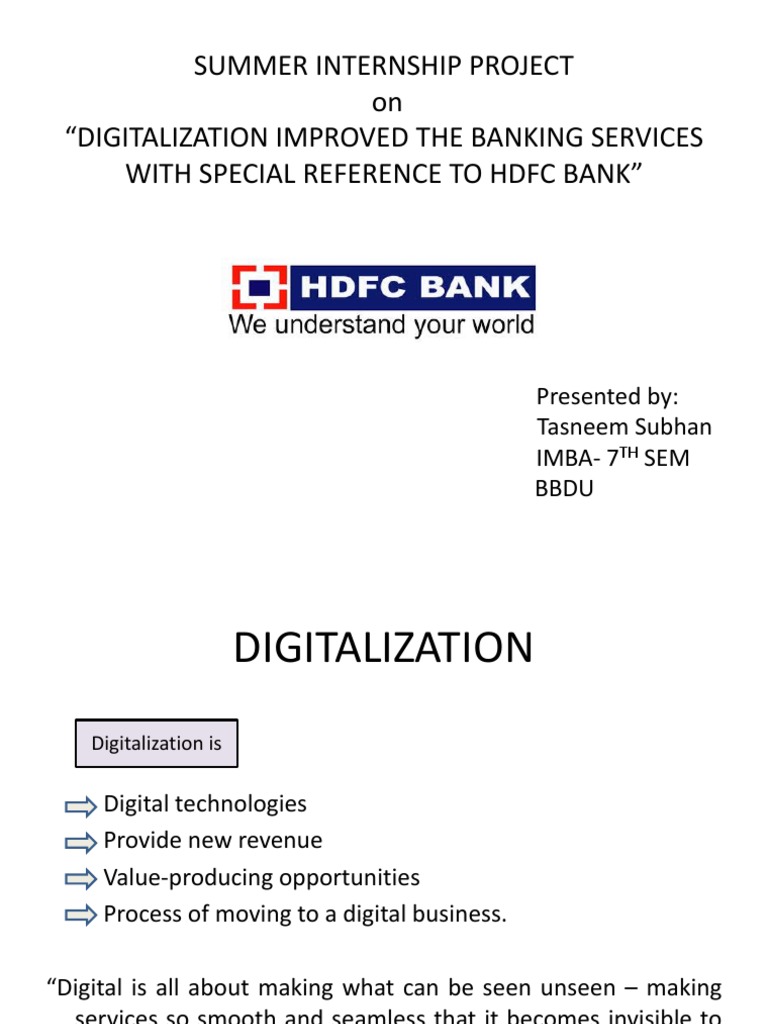 HDFC Bank's Digitalization Impact | PDF | Online Banking | Banks & Banking