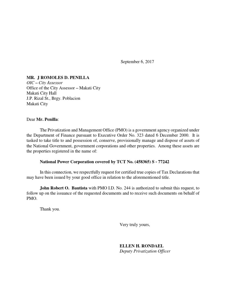 RD Request Letter | PDF