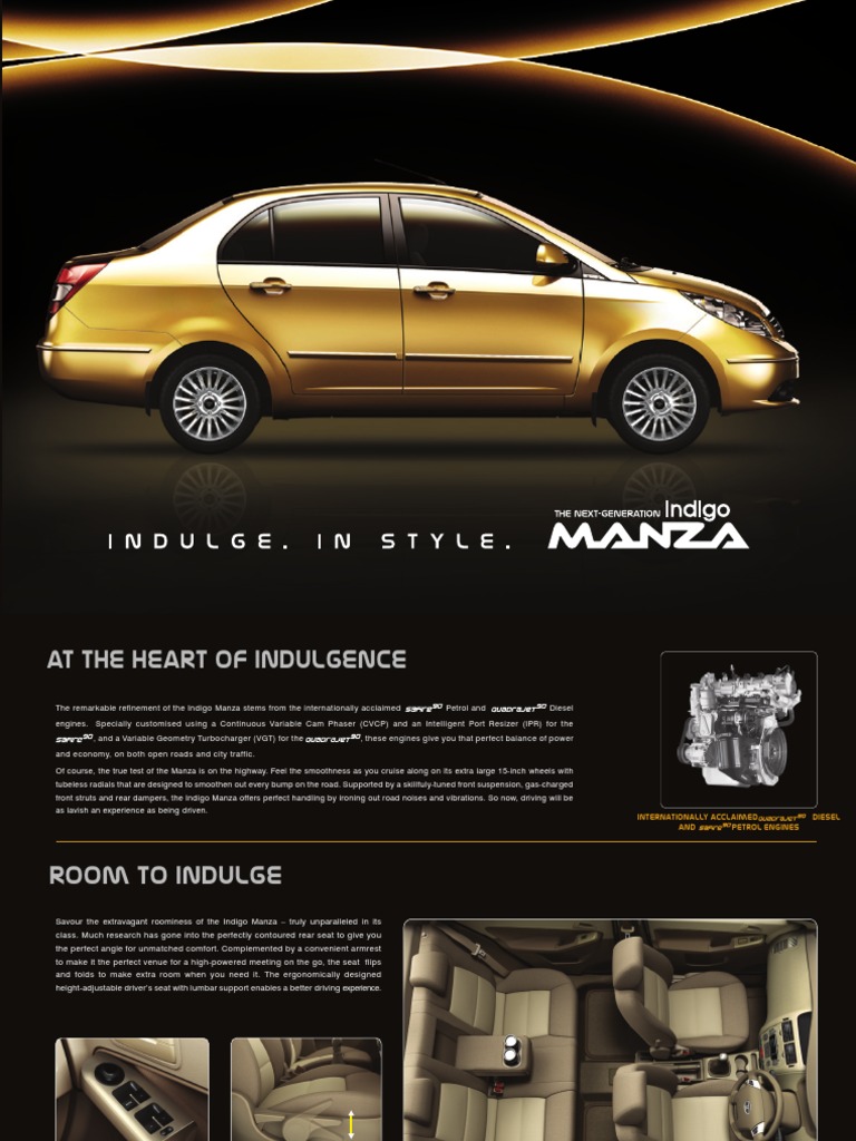 Indigo Manza Brochure | PDF | Seat Belt | Anti Lock Braking System