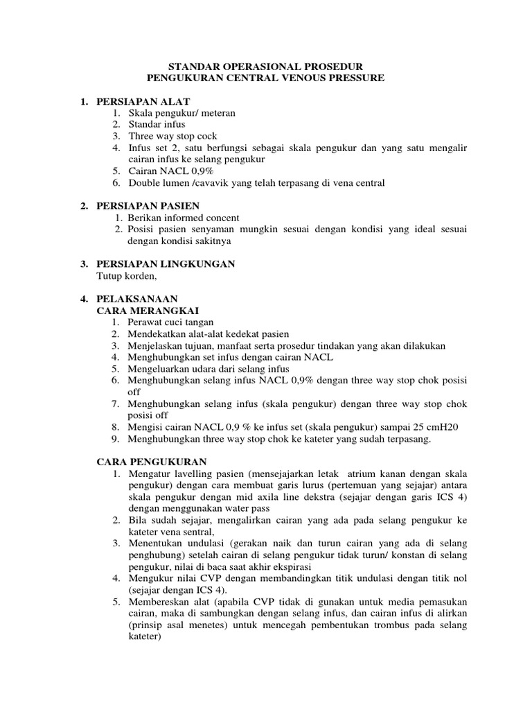 Persiapan Alat CVP | PDF | Kesehatan Holistik