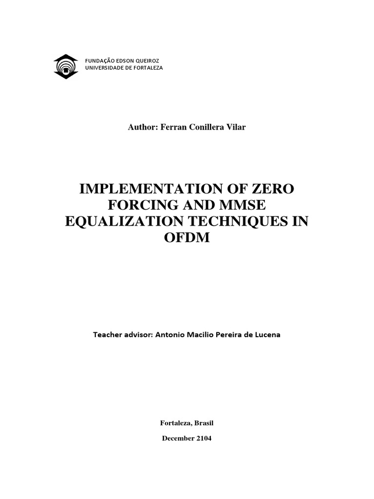Document of DM Zero Eq Liza R | PDF | Orthogonal Frequency Division Multiplexing | Equalization ...
