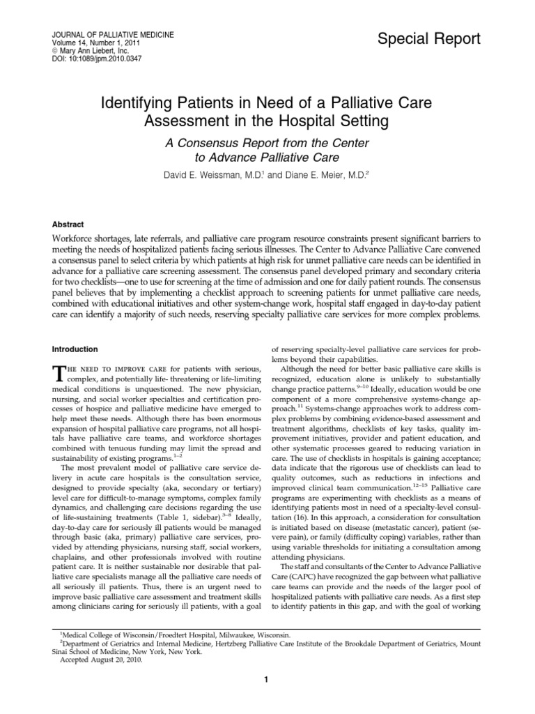 Primary Palliative Care Trigger Criteria Capc Consensus 5HdcKkC | PDF | Palliative Care | Geriatrics