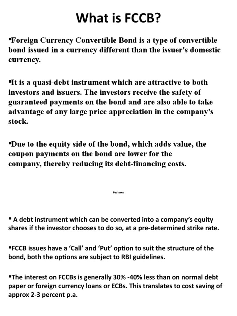 What Is FCCB?: Foreign Currency Convertible Bond Is A Type of ...