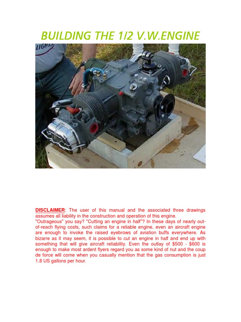 Half VW Assy. by Tinker | PDF | Carburetor | Cylinder (Engine)